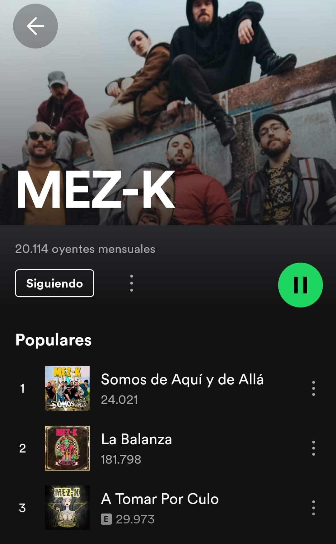 MEZ-K SUMA 20000 ESCUCHAS EN SPOTIFY - Diario de un Rockero