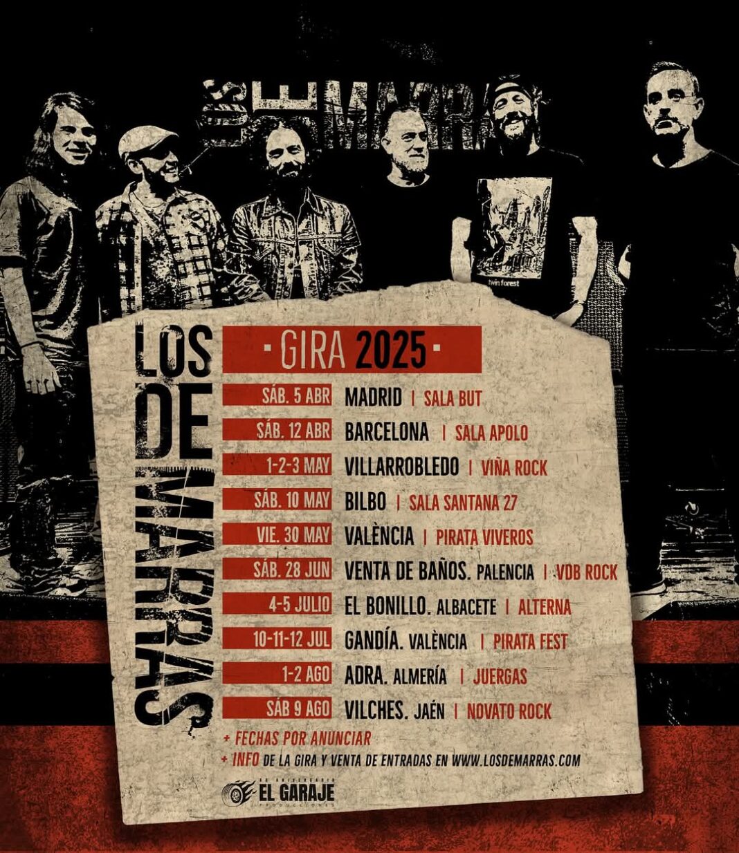 LOS DE MARRAS: PRIMERAS FECHAS 2025 - Diario de un Rockero